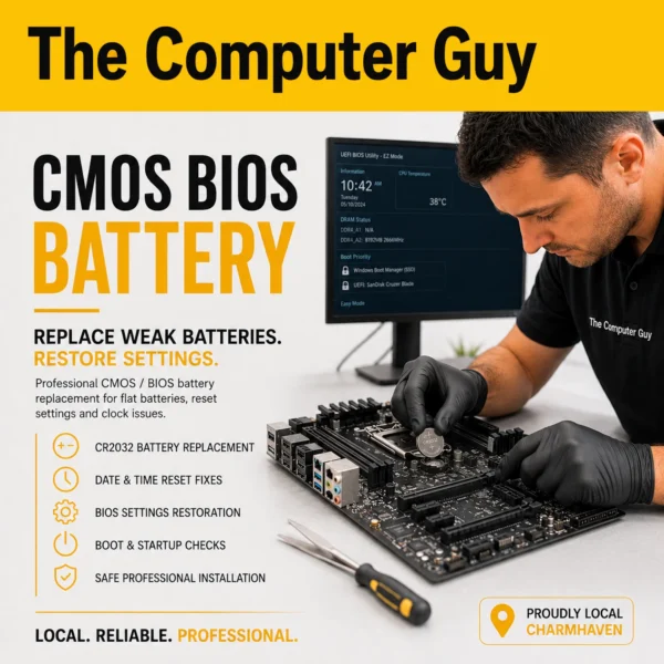CMOS Bios Battery Replacement & Test (CBBRT) - The Computer Guy Charmhaven