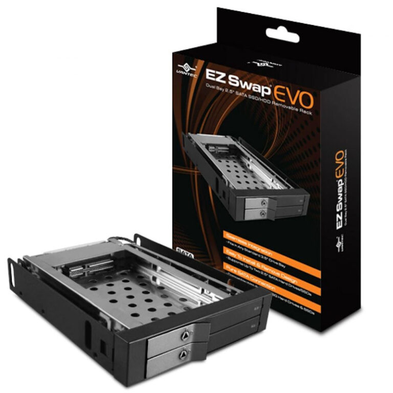 Vantec EZ Swap EVO Dual Bay 2.5" Removable SATA SSD HDD Rack - The ...